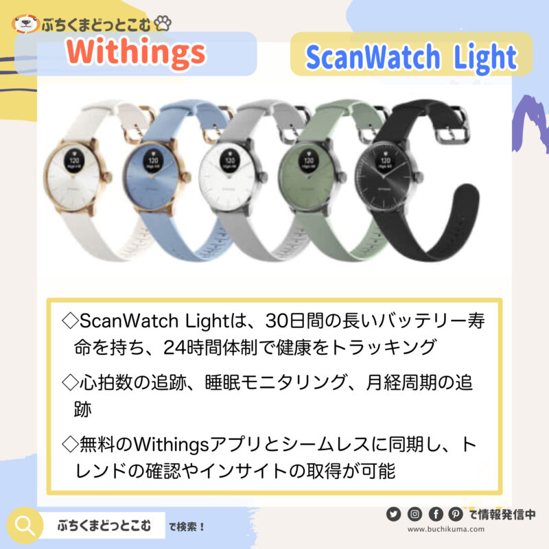 Withings「ScanWatch Light」はライト層にちょうどいいスマートウォッチ | ぶちくまどっとこむ